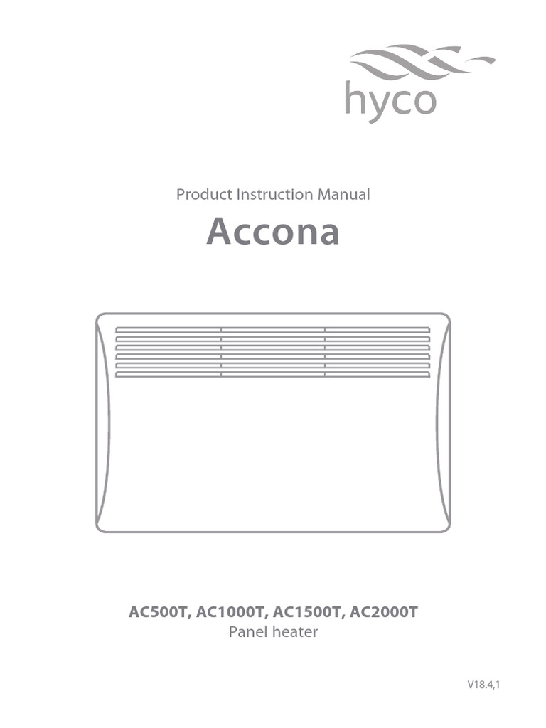 Accona: Product Instruction Manual | PDF | Thermostat | Electrical Wiring