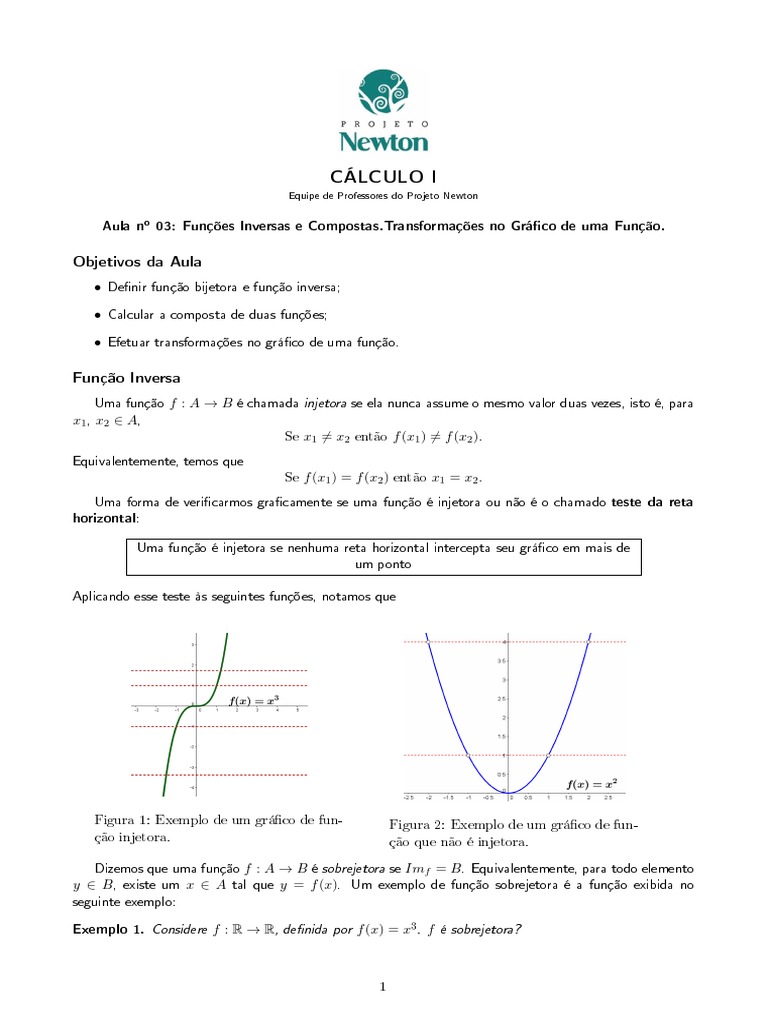 Funções Inversas e Compostas | PDF | Função (Matemática) | Cálculo