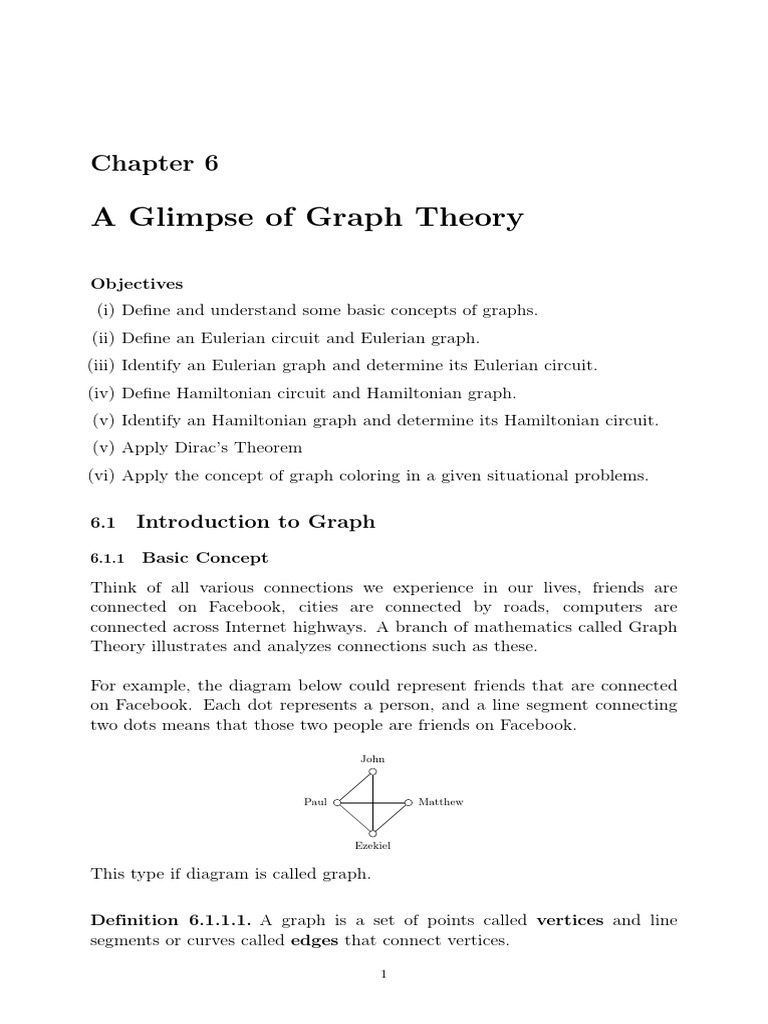 Chapter 6 - A Glimpse of Graph Theory | PDF | Vertex (Graph Theory) | Mathematical Concepts