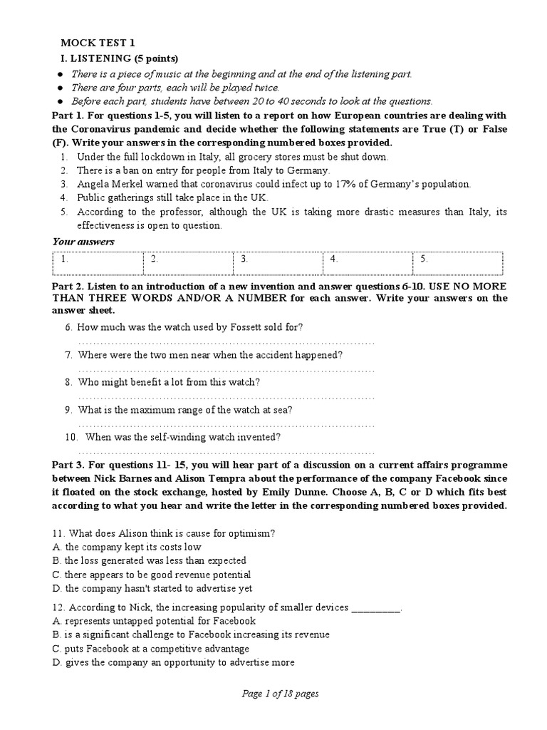 Mock Test 1 | PDF | Multilingualism | Parapsychology