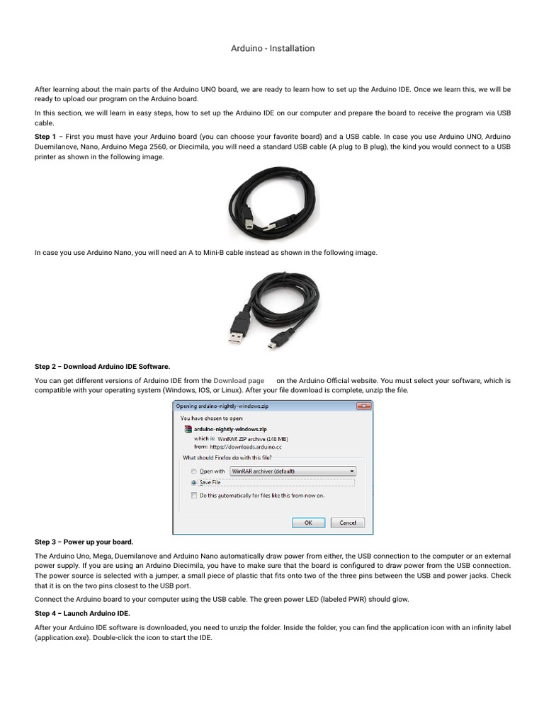 Arduino Installation Guide | PDF | Arduino | Computer Engineering Arduino Installation Guide | PDF | Arduino | Computer Engineering