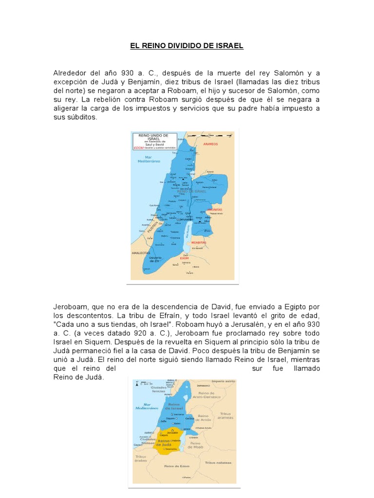 El Reino Dividido de Israel: Norte y Sur | PDF | Historia