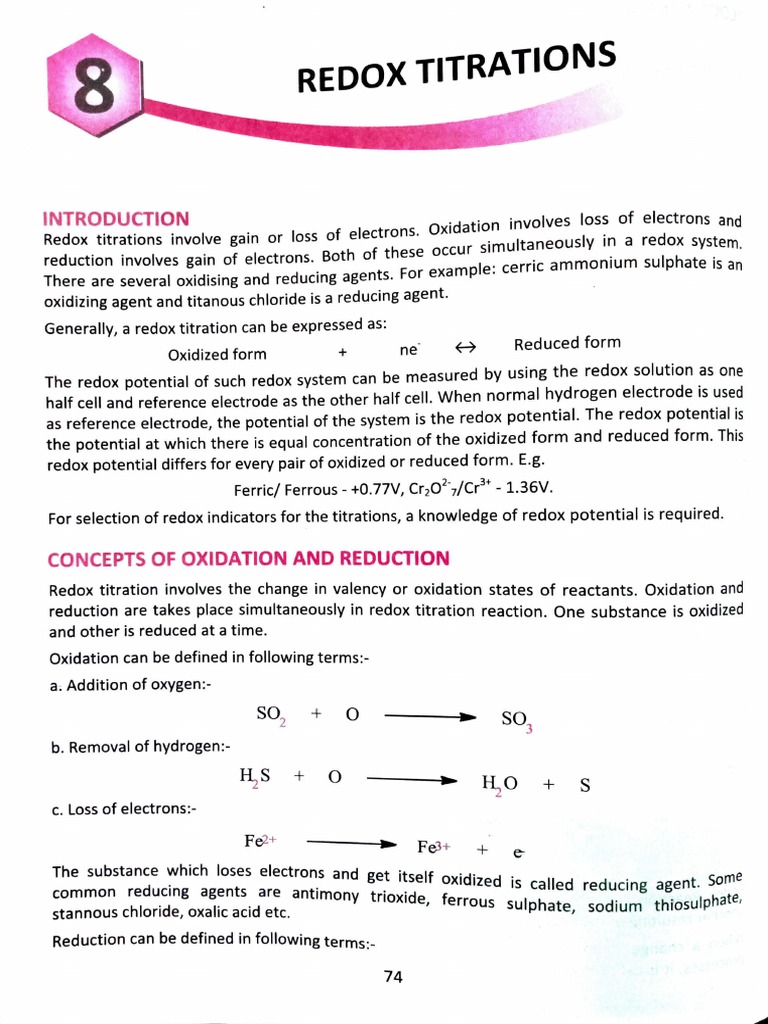 Redox Titration | PDF | Redox | Chemistry