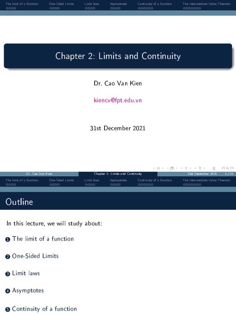 Chapter 2 Limits And Continuity Pdf Continuous Function Function Mathematics
