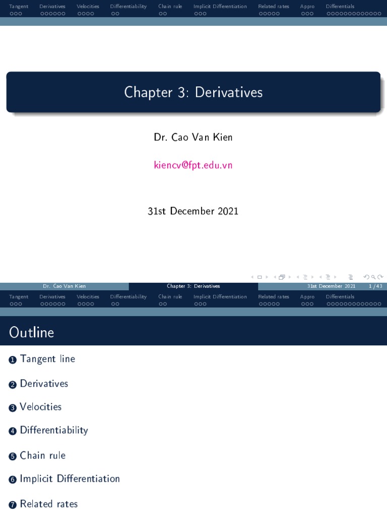 Chapter 3: Key Concepts of Derivatives | PDF | Derivative | Tangent