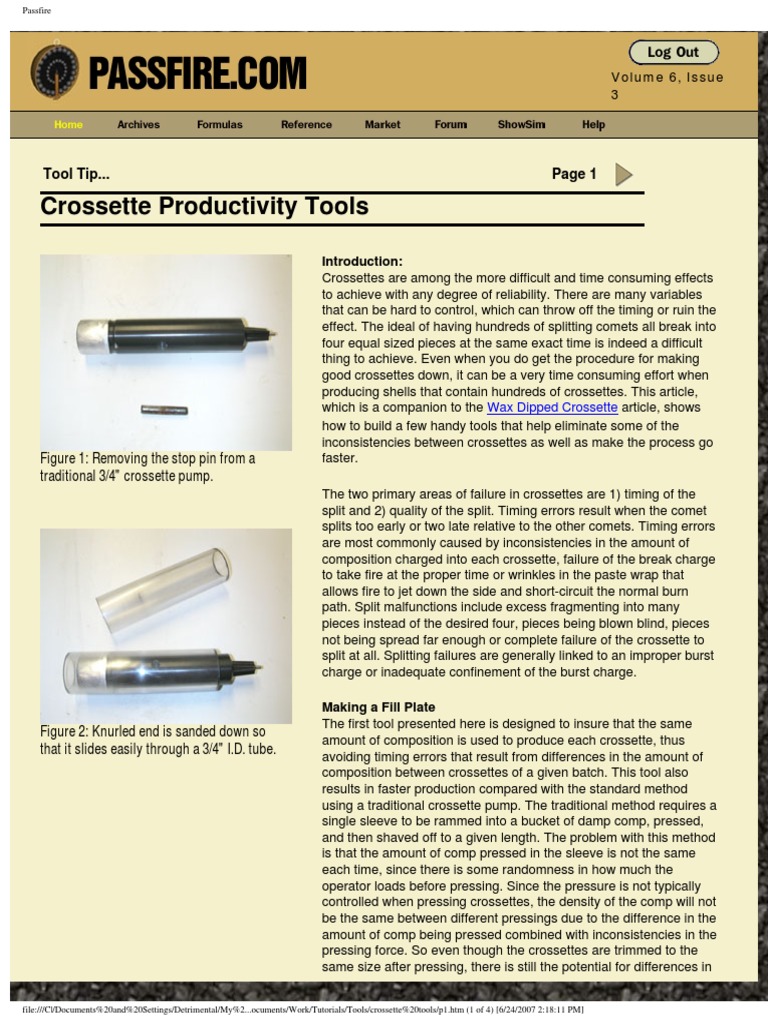 Crossette Productivity Tools: Tool Tip.. | PDF | Gunpowder
