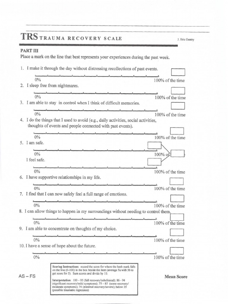 Trauma Recovery Scale | PDF