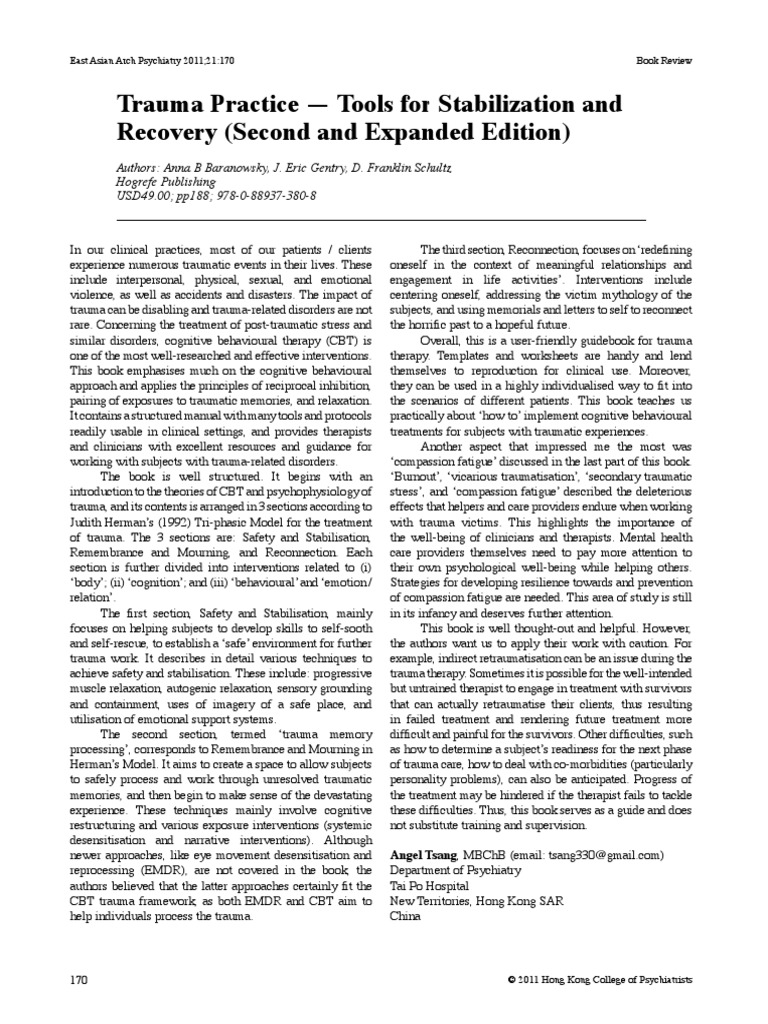 Trauma Practice - Tools For Stabilization and Recovery (Second and ...