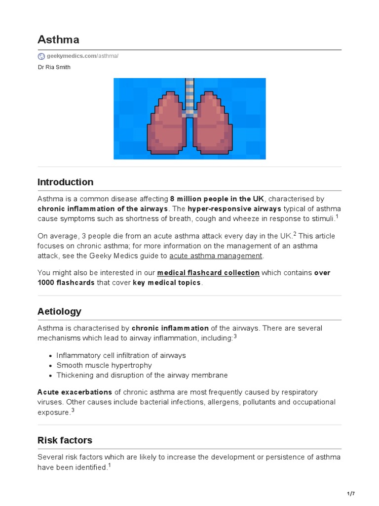 Asthma: Chronic Inflammation of The Airways. The Hyper-Responsive ...