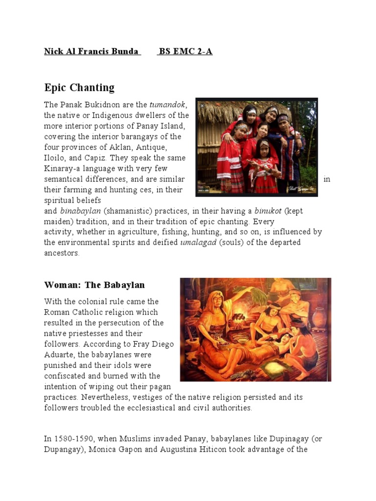 Epic Chanting: Nick Al Francis Bunda BS EMC 2-A | PDF | Religious ...