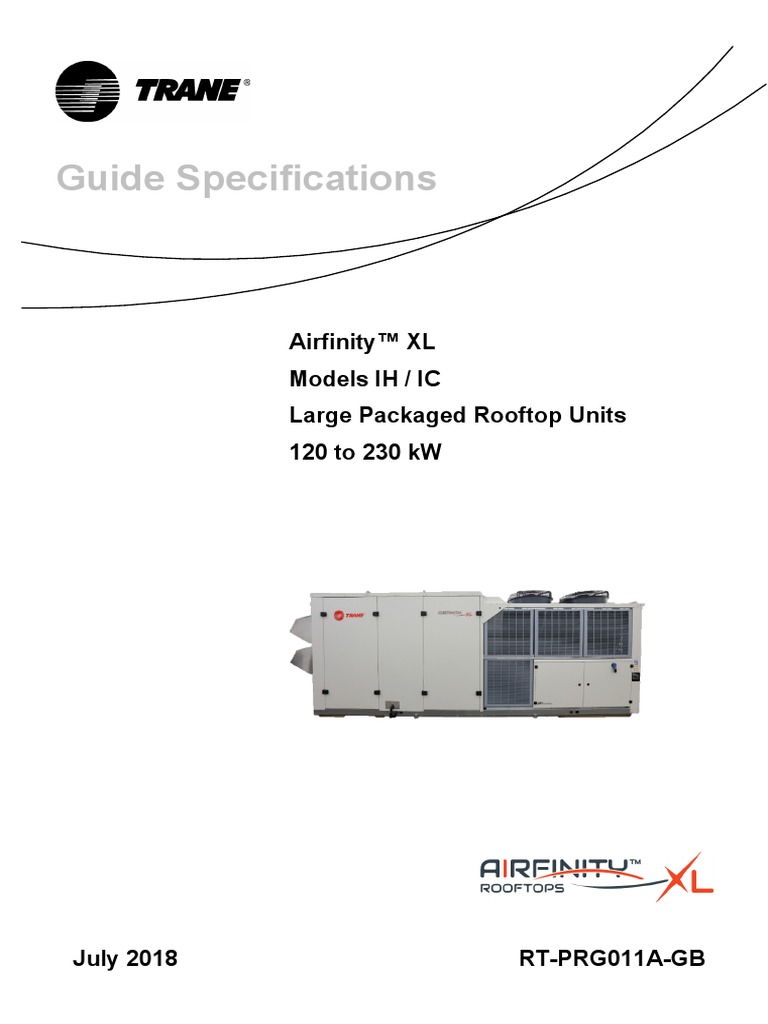 Guide Specifications: Airfinity™ XL Models IH / IC Large Packaged ...