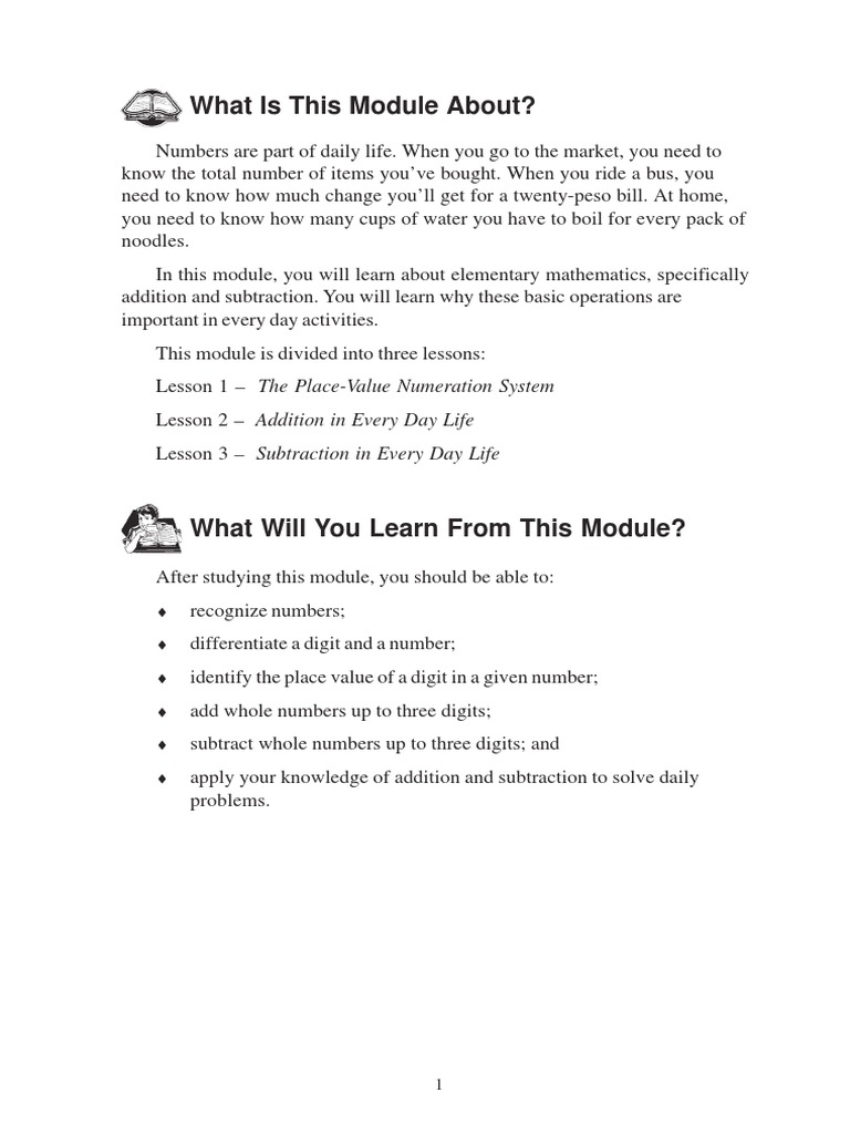 Addition and Subtraction in Daily Life | PDF | Subtraction | Elementary ...