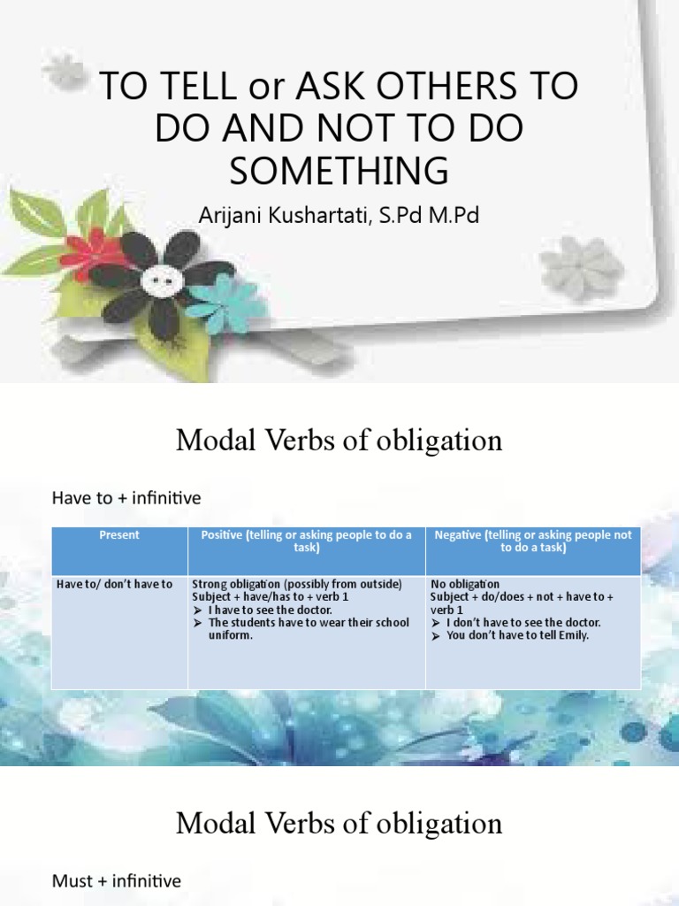 TO TELL or ASK OTHERS TO DO AND | PDF