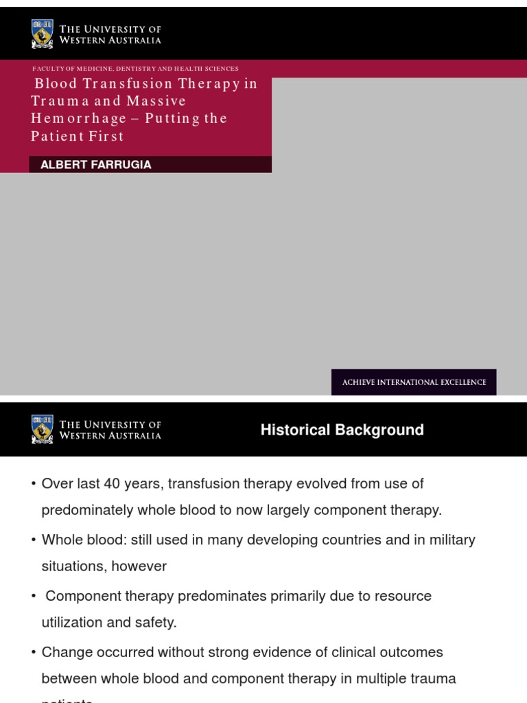 Transfusion in Trauma | PDF | Blood Transfusion | Bleeding