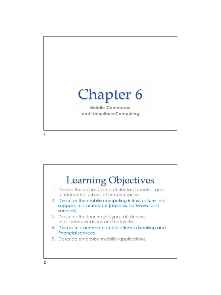 Learning Objectives: Mobile Commerce and Ubiquitous Computing | PDF | Location Based Service ...