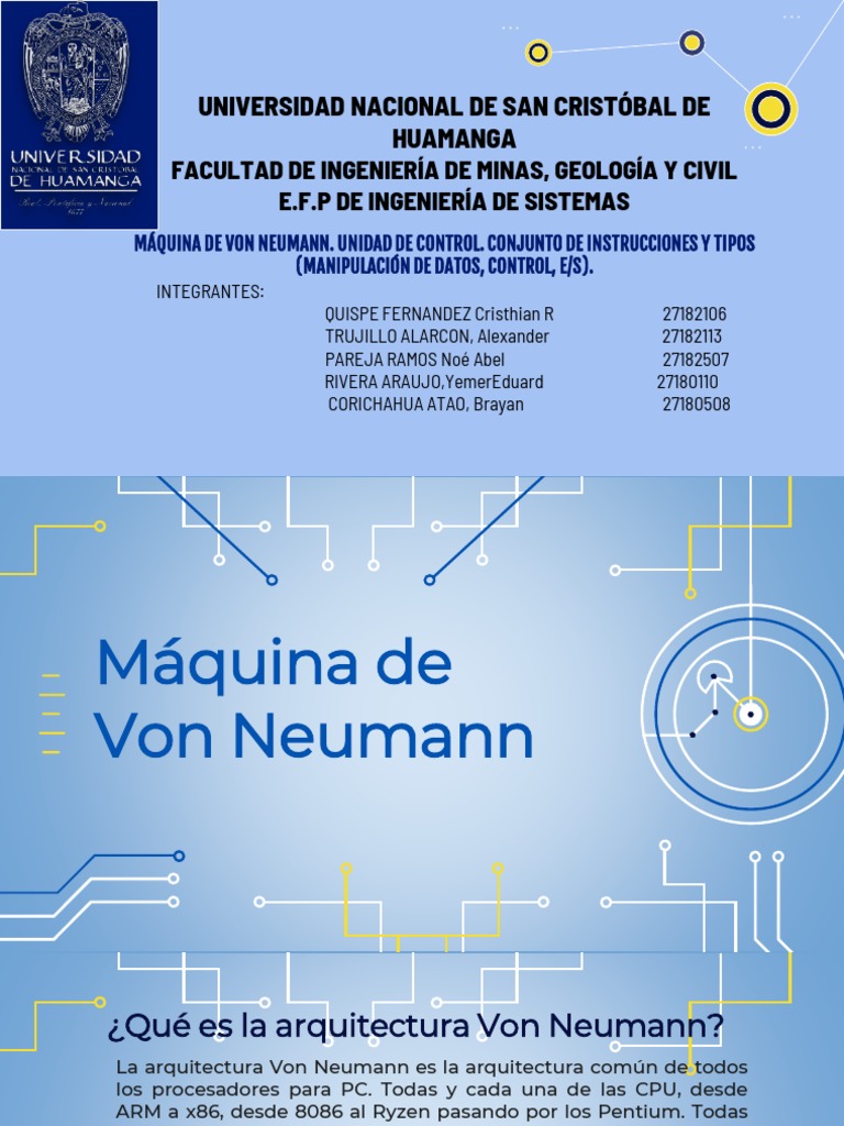 Máquina de Von Neumann: Unidad de control, conjunto de instrucciones y ...