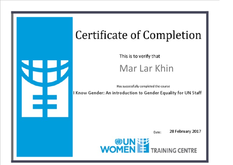 I Know Gender - Certificate - PRINT | PDF