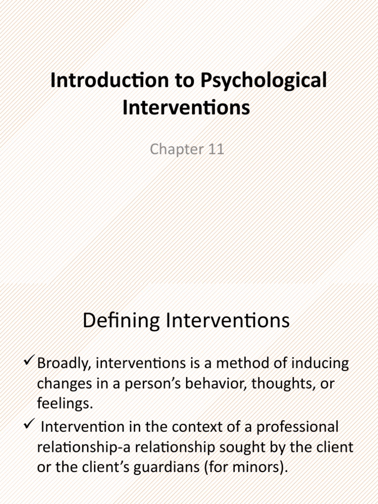 Introduction To Psychological Interventions | PDF | Psychotherapy ...