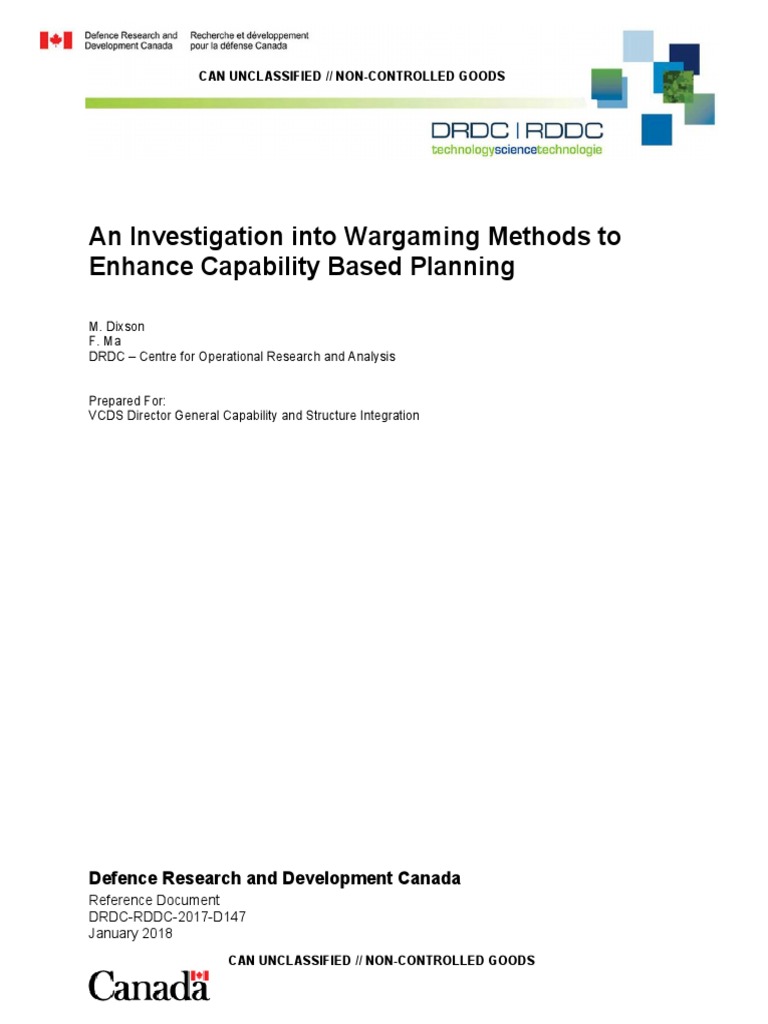 An Investigation Into Wargaming Methods To Enhance Capability Based ...