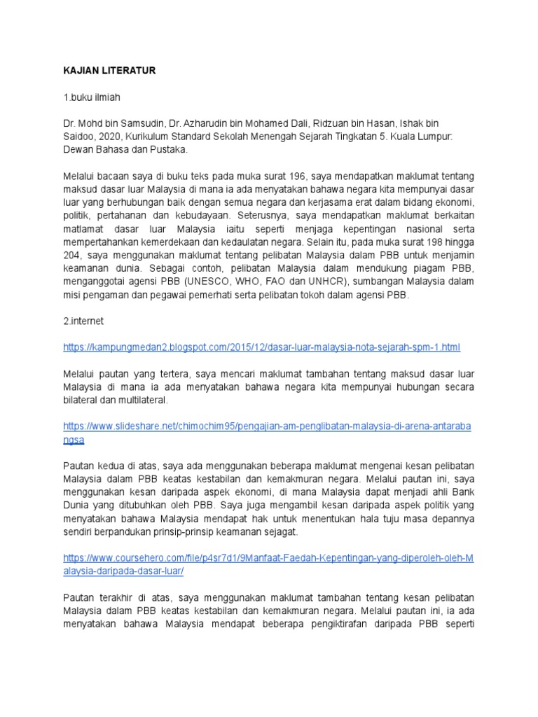 Contoh Kajian Literatur | PDF