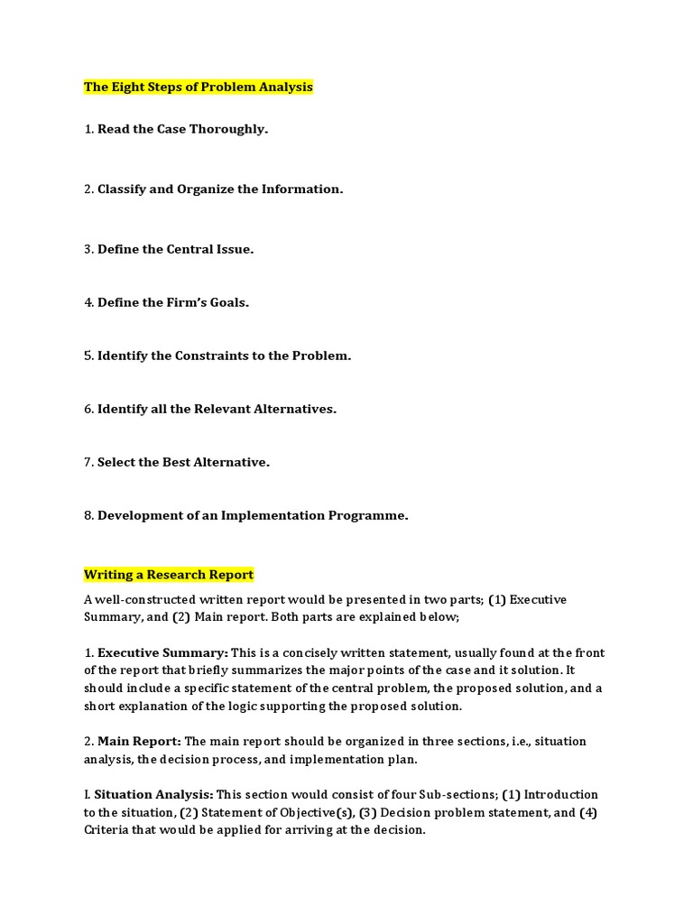 Case Study Report Writing | PDF | Decision Making | Evaluation