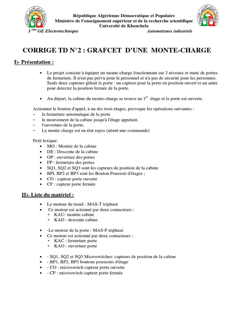 Corri TD2 2020 | PDF | Ascenseur