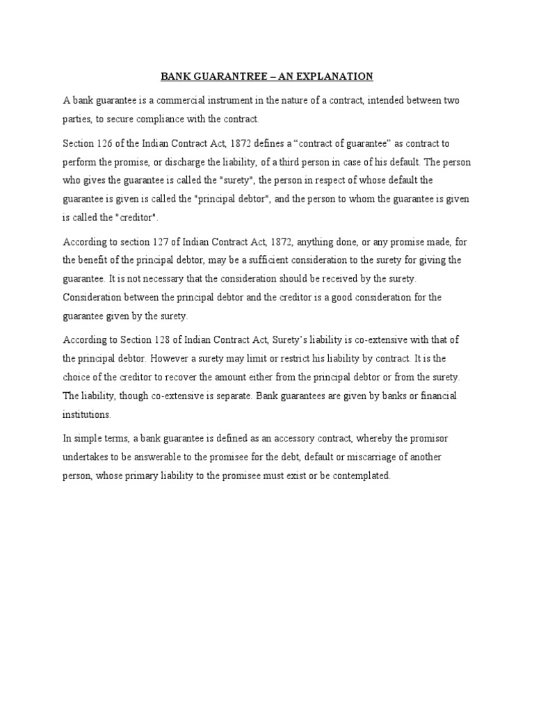 What Is A Bank Guarantee | PDF | Guarantee | Banks