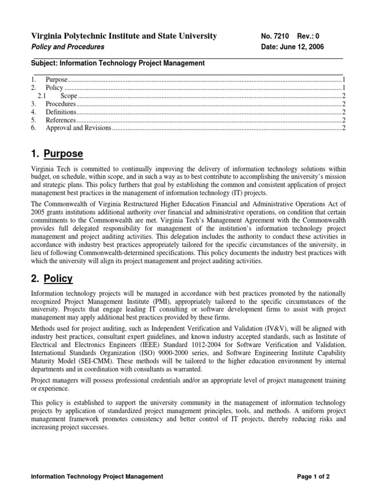 (Guide) Virginia Polytechnic Institute and State University - Policy ...
