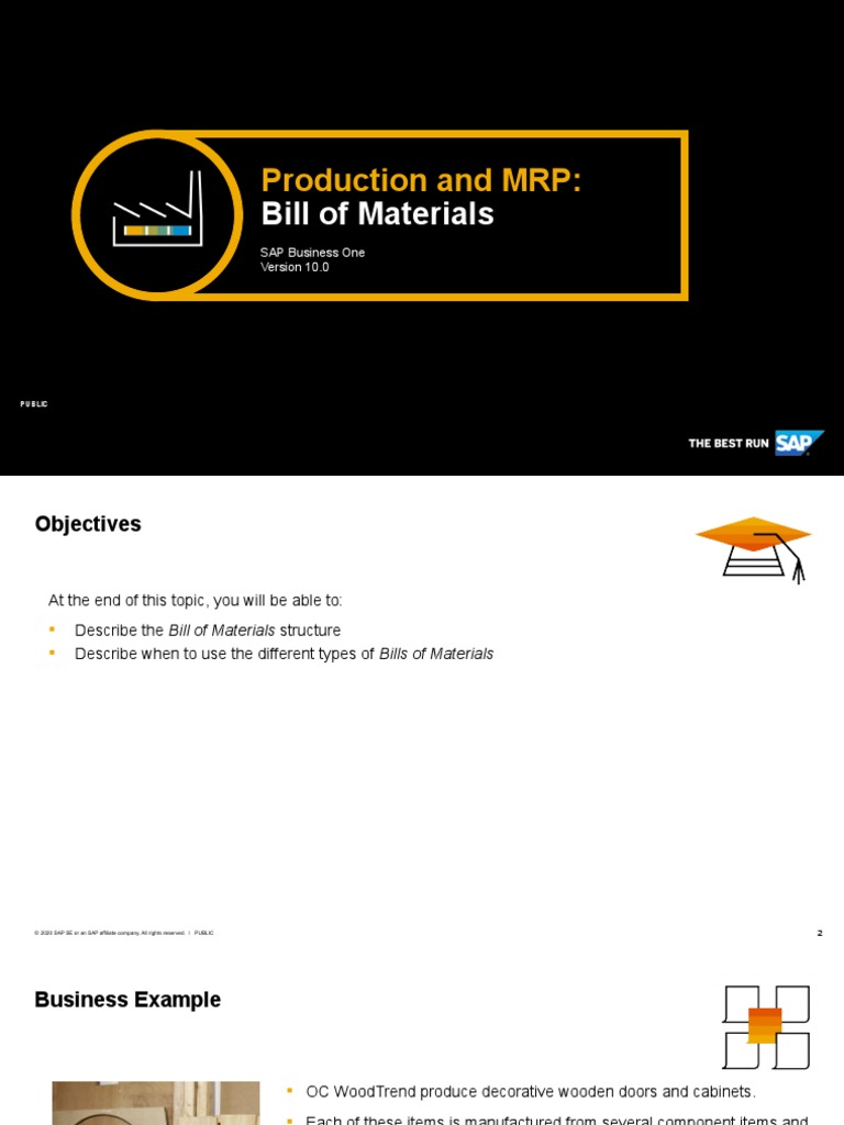 Production and MRP:: Bill of Materials | PDF | Information Technology Management | Computing