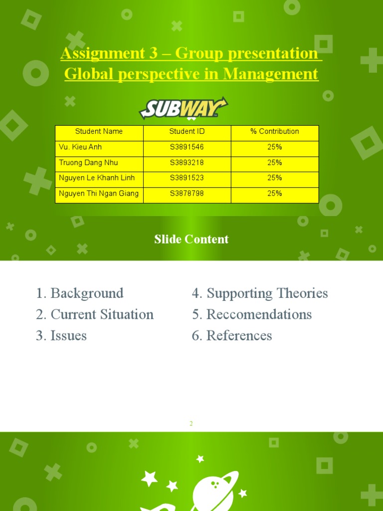 Assignment 3 - Group Presentation Global Perspective in Management ...