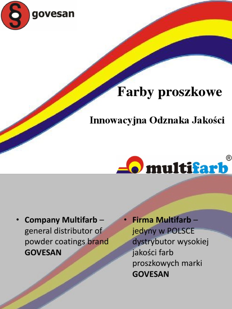 Farby Proszkowe - Innowacyjna Odznaka Jakości GOVESAN MULTIFARB | PDF