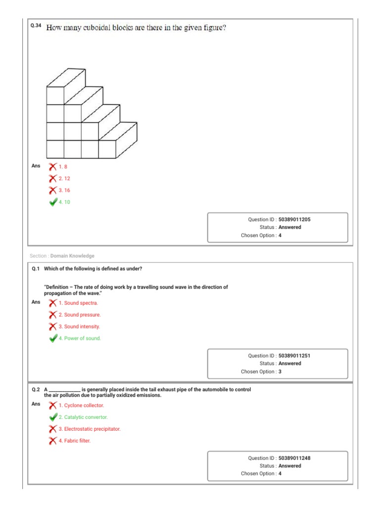 Section: Domain Knowledge: Question ID: 50389011205 Status: Answered ...