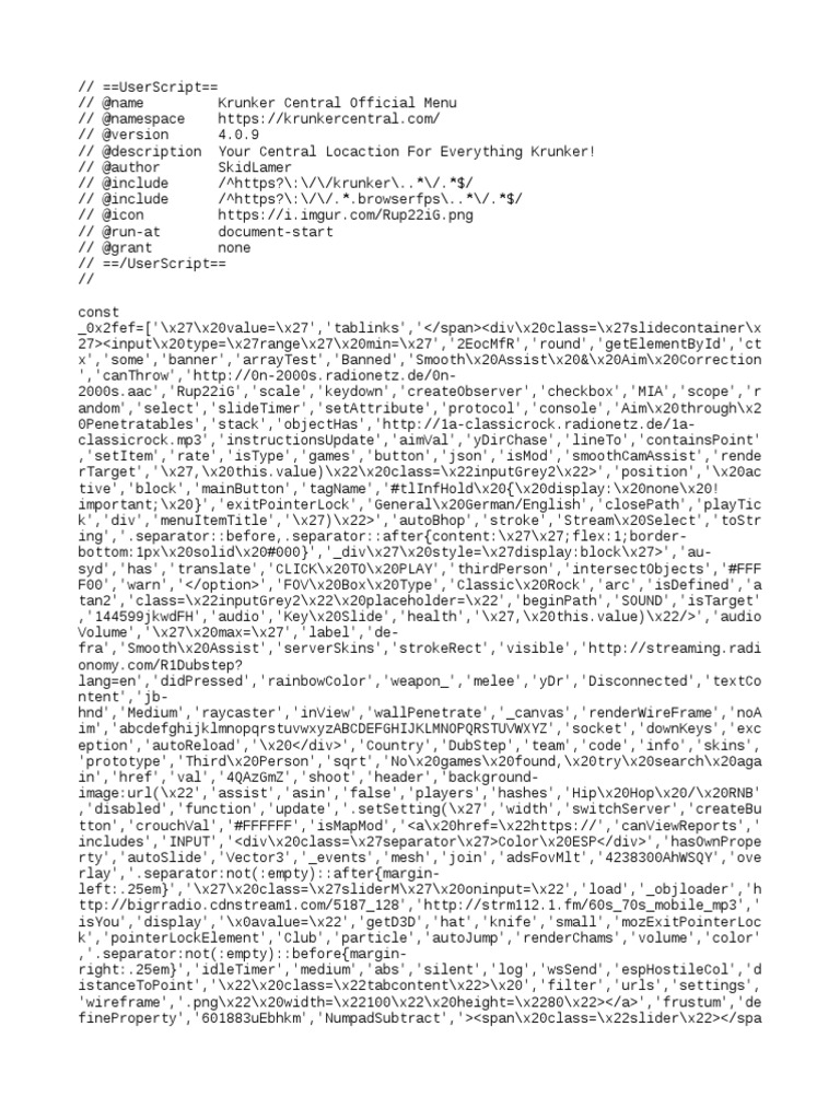 Hack Code For Krunker | PDF | Hypertext | Software Engineering