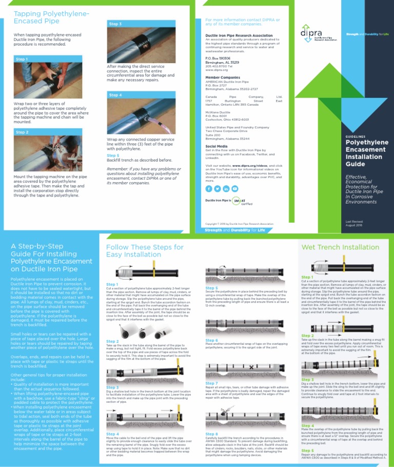 Tapping Polyethylene-Encased Pipe: Polyethylene Encasement Installation ...