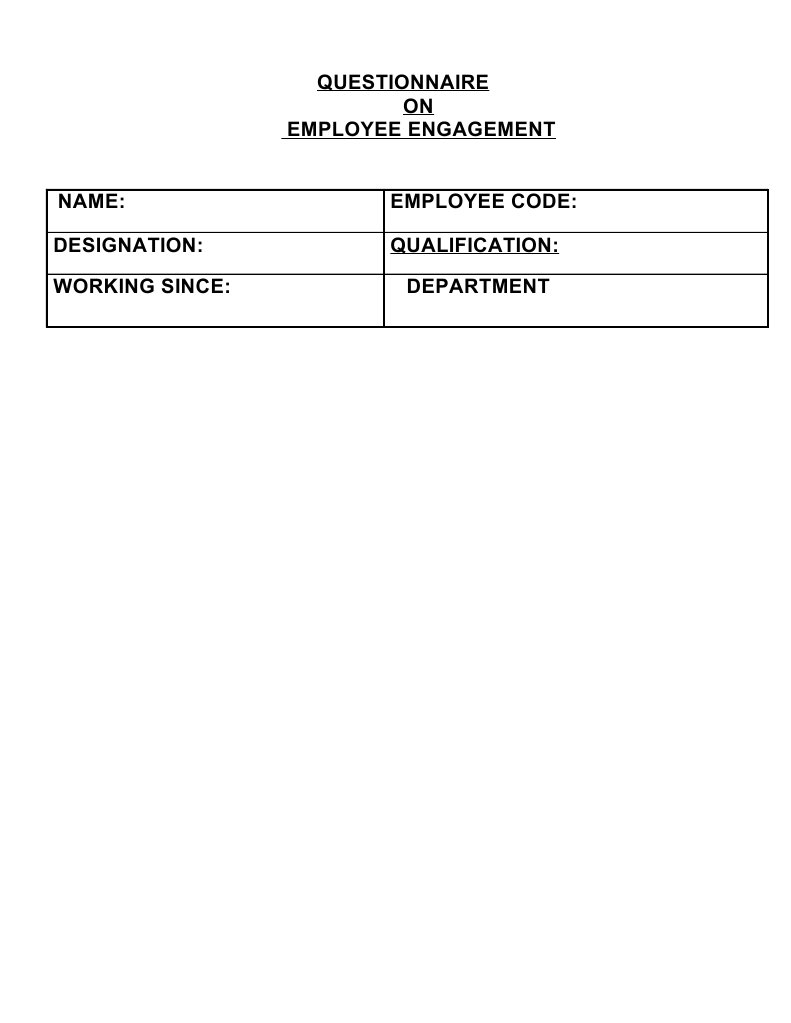 Employee Engagement Questionnaire | PDF | Career & Growth | Business