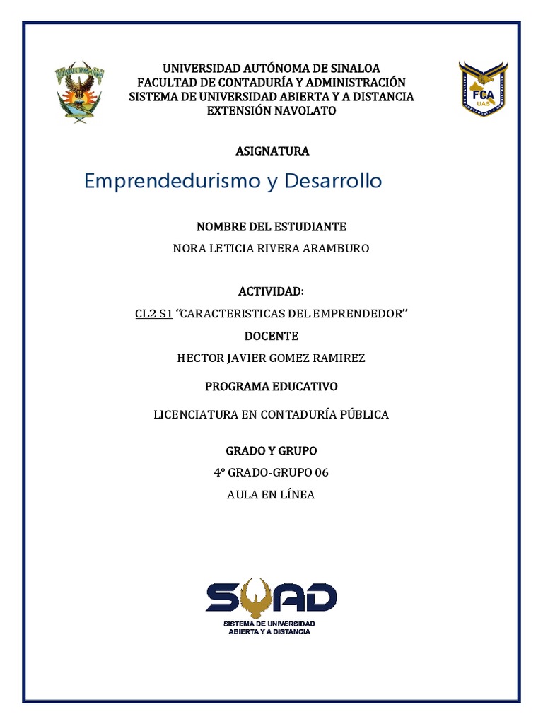 Practica S1.nora Rivera | PDF | Iniciativa empresarial | Economias