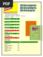 Cheezzy Pizza Online Menu Dec 22 | PDF | Hamburgers | Pizza