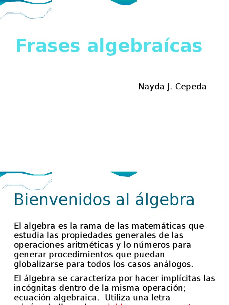 Frases Algebraicas | PDF | Multiplicación | Álgebra