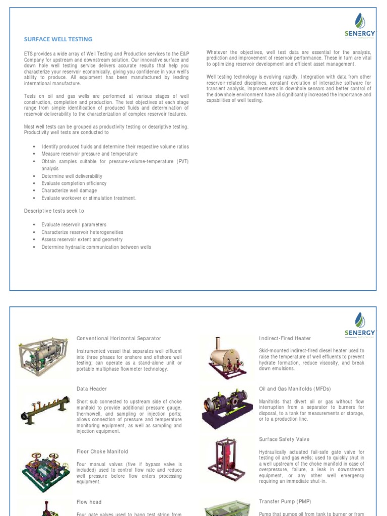 Surface Well Testing Services Overview | PDF | Valve | Petroleum Reservoir
