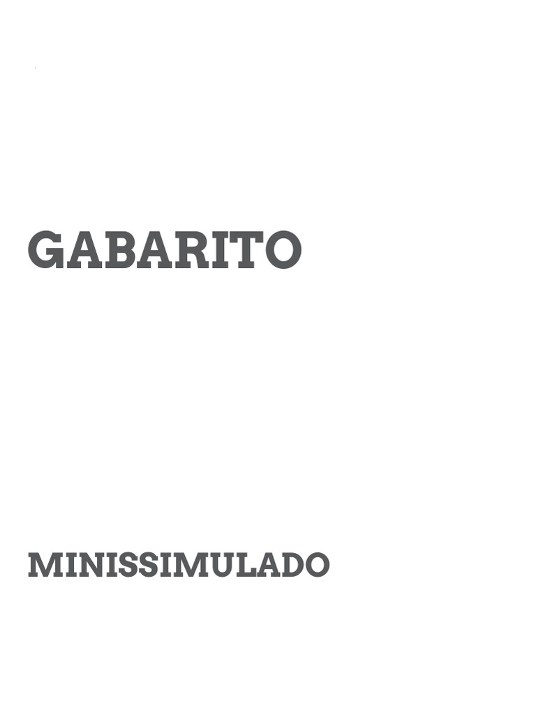 Gabarito Minissimulado Promilitares - Bolsão | PDF Gabarito Minissimulado Promilitares - Bolsão | PDF