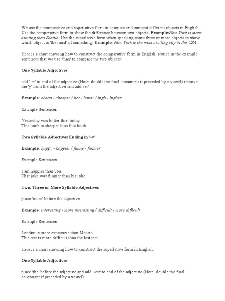 Exciting Than Seattle. Use The Superlative Form When Speaking About ...