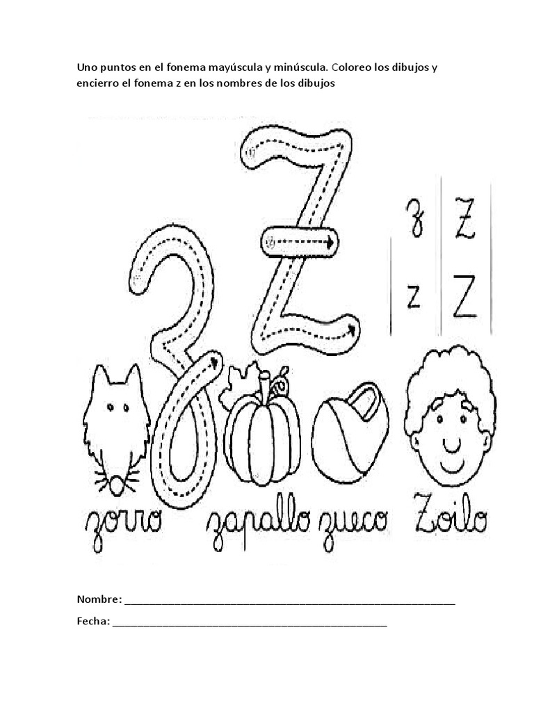 Actividades con el fonema Z | PDF