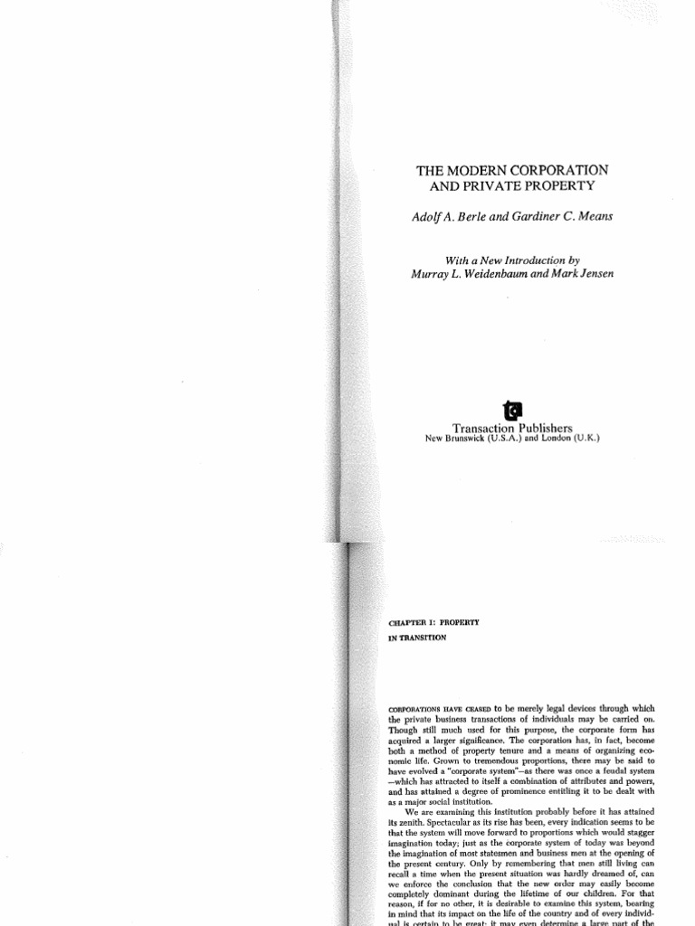 Berle Means, 1932 | PDF