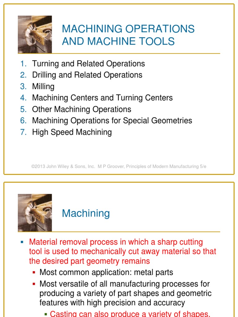 Machining Operations and Machine Tools | PDF | Machining | Gear
