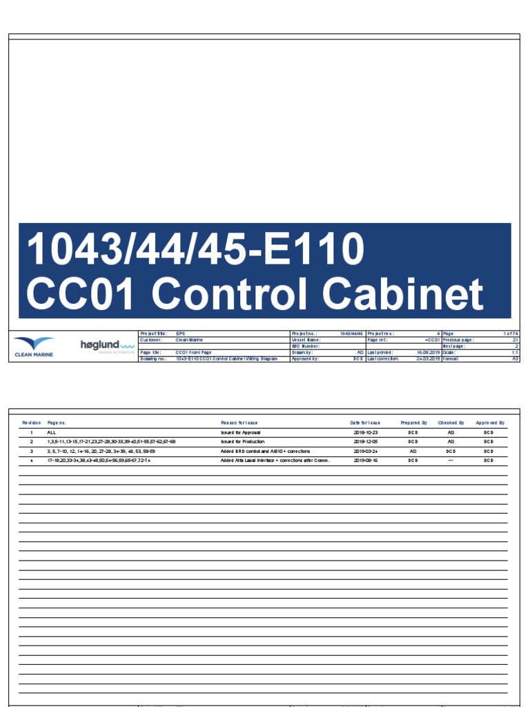 1043-E110-X01 Control Cabinet Wiring Diagram Rev.4 | PDF | Fuse ...