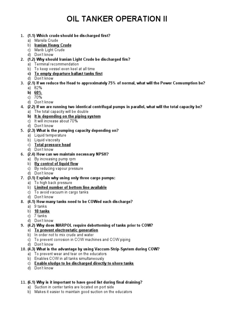 Oil Tanker Operations: Discharge Procedures | PDF | Pump | Oil Tanker