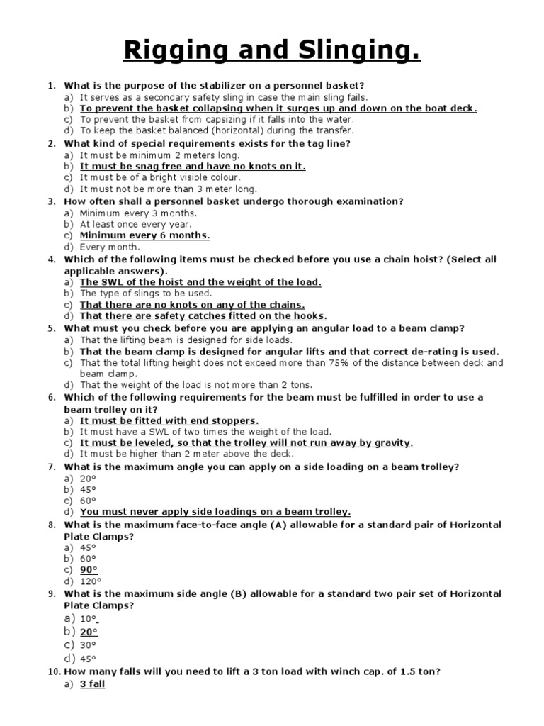 CD # 0300 Rigging and Slinging | Download Free PDF | Knot | Beam ...