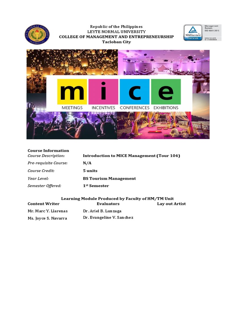Introduction to MICE Management Course | PDF | Marketing Strategy | Tourism