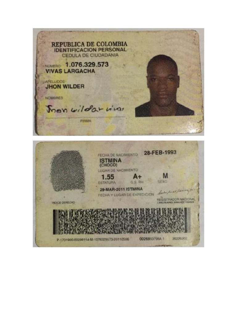 Cedula Jhon Wilder | PDF