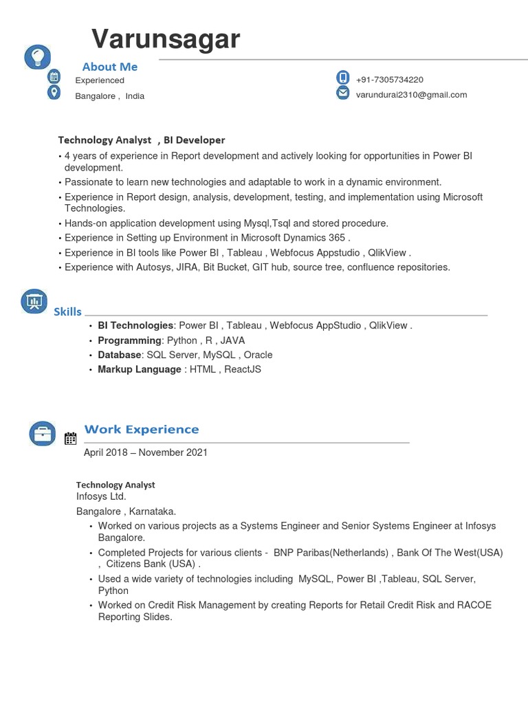 Resume - Varunsagar | PDF | Databases | Microsoft Sql Server